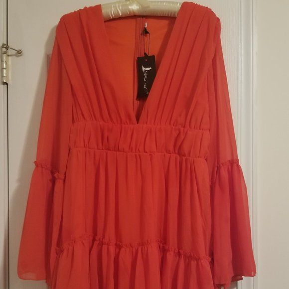 Dresses | Bright Orange Mini Dress | Poshmark